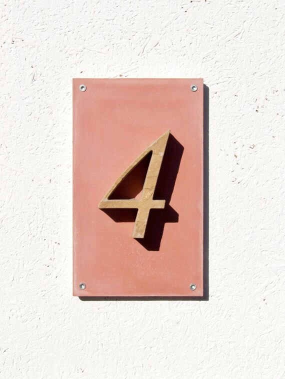 House Number 4 of Stone | Etsy