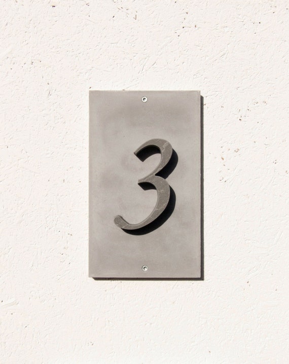 House Number 3 of Stone | Etsy