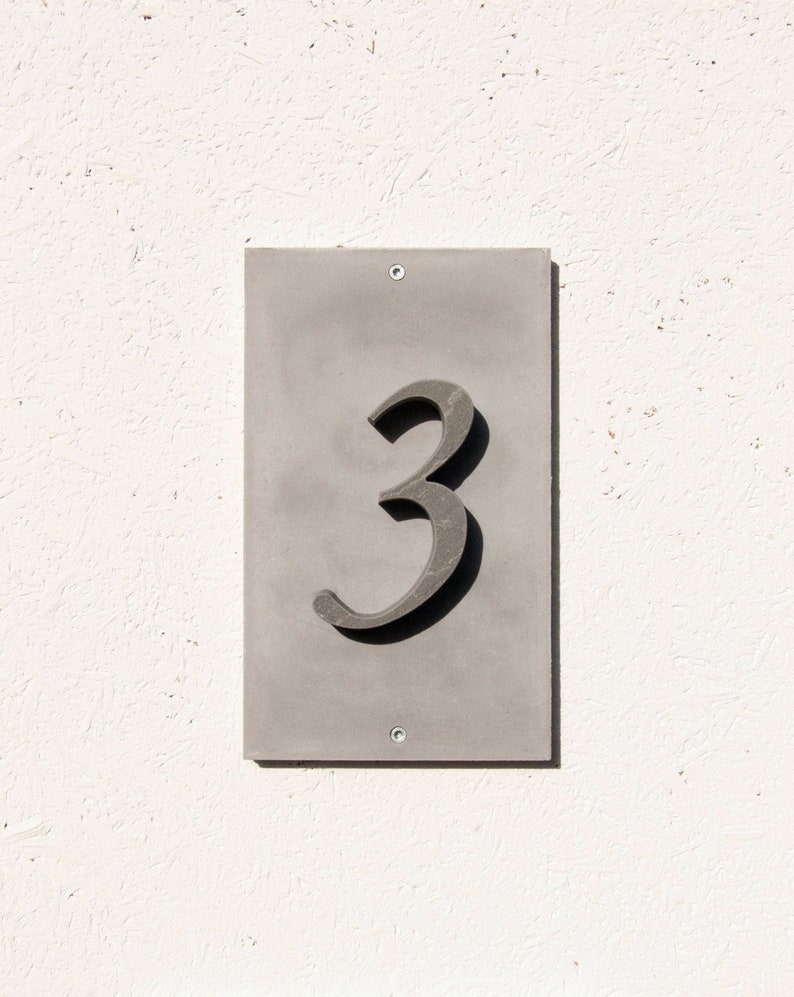 House Number "3" of Stone - Etsy