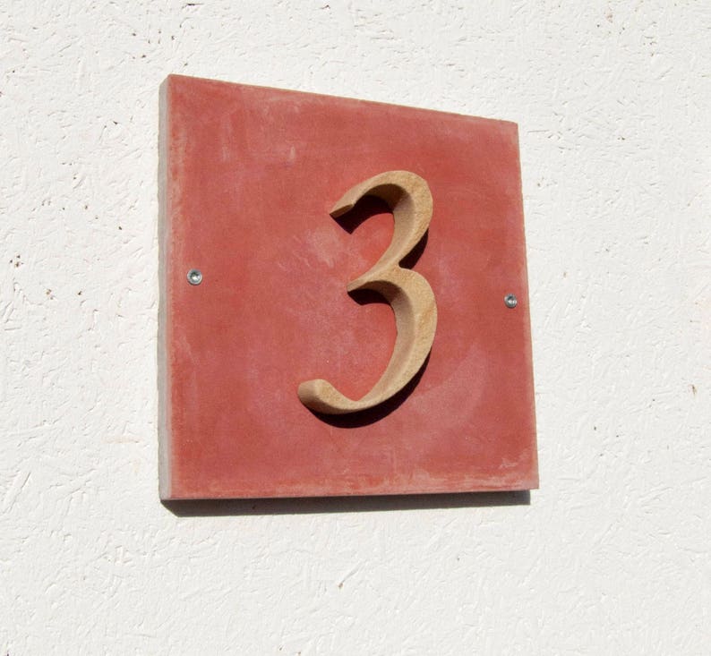 House Number "3" of Stone - Etsy