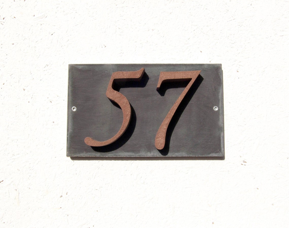 House Number "57" of Stone - Etsy