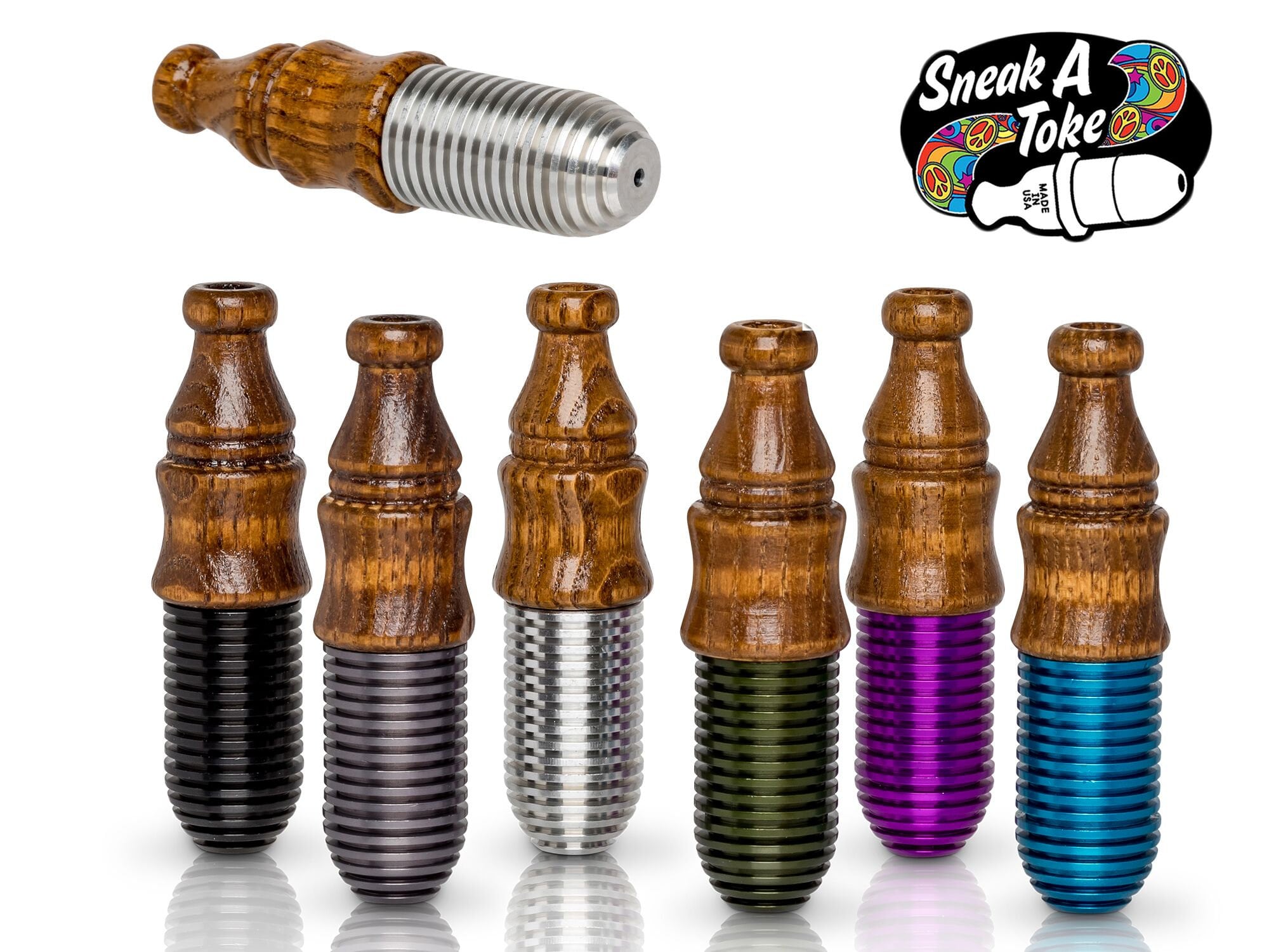 Original Sneak A Toke With Cooling Fins and Turned Oak Mouthpiece (ALSO ...
