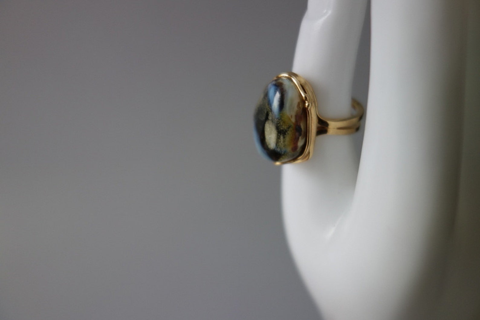 NATURAL Blue BALTIC AMBER Ring - Etsy Canada