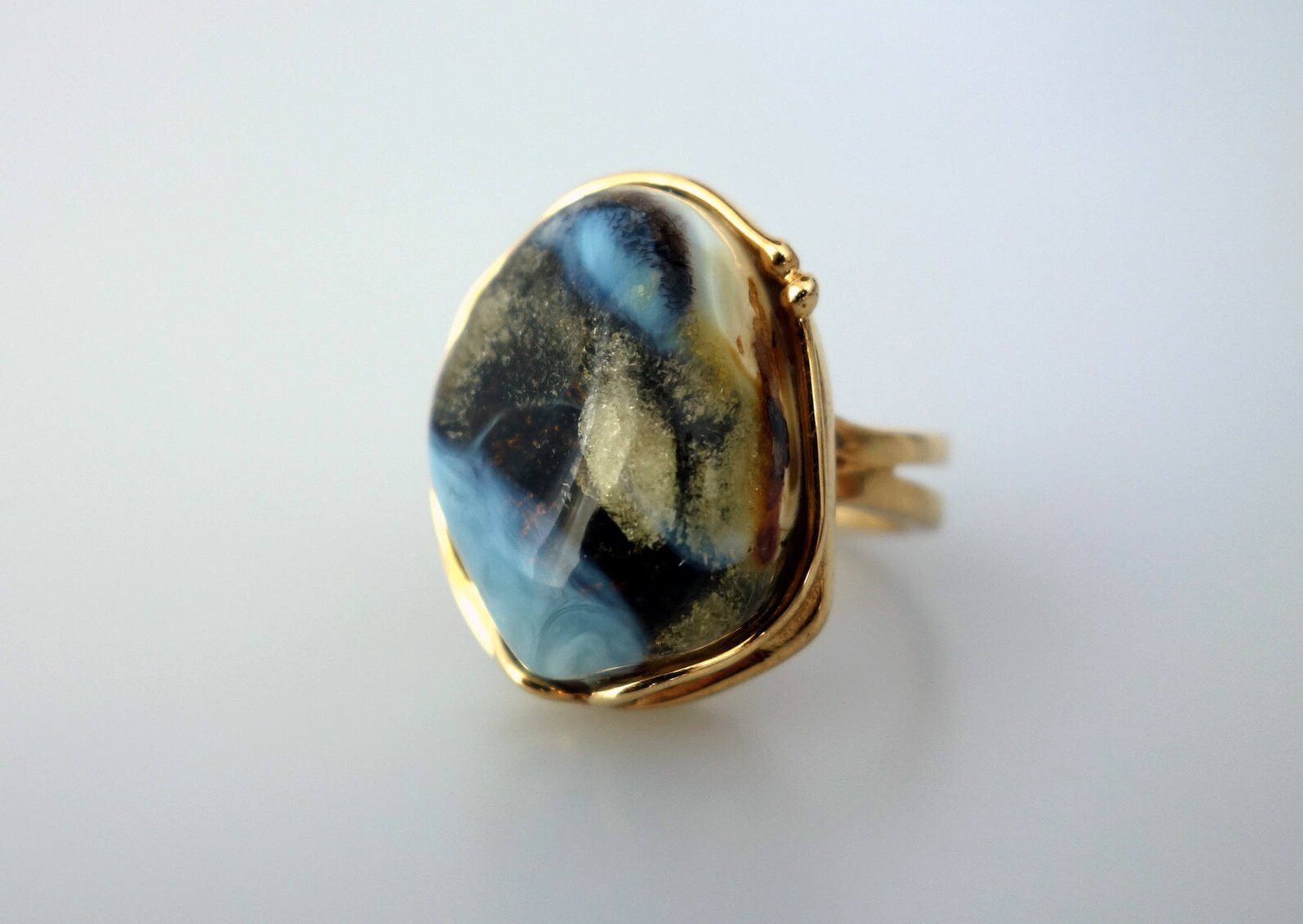 NATURAL Blue BALTIC AMBER Ring - Etsy Canada