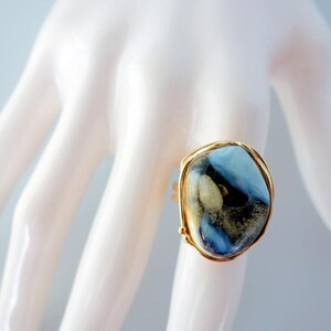 NATURAL Blue BALTIC AMBER Ring - Etsy Canada