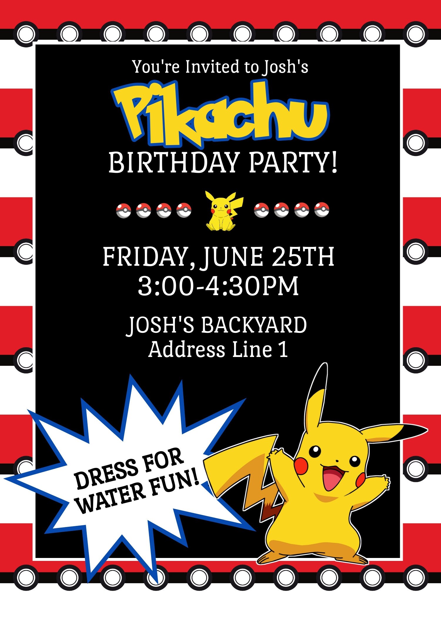 Cumpleaños de Pikachu Invitación de cumpleaños de Pokémon - Etsy España