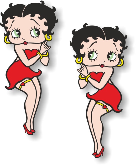 Vinyl Sticker Decal X2 Betty Boop Laptop Car Or Motorbike Etsy