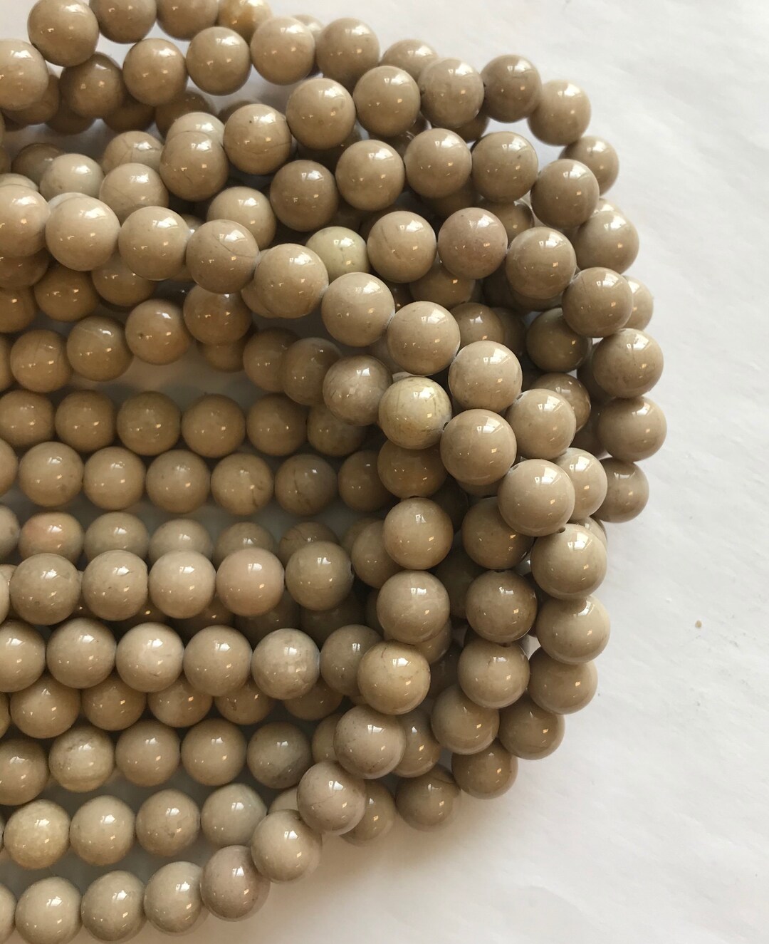 Natural Fossil Jade 6mm 8mm 10mm 12mm Round Gemstone Bead -15.5'' - Etsy