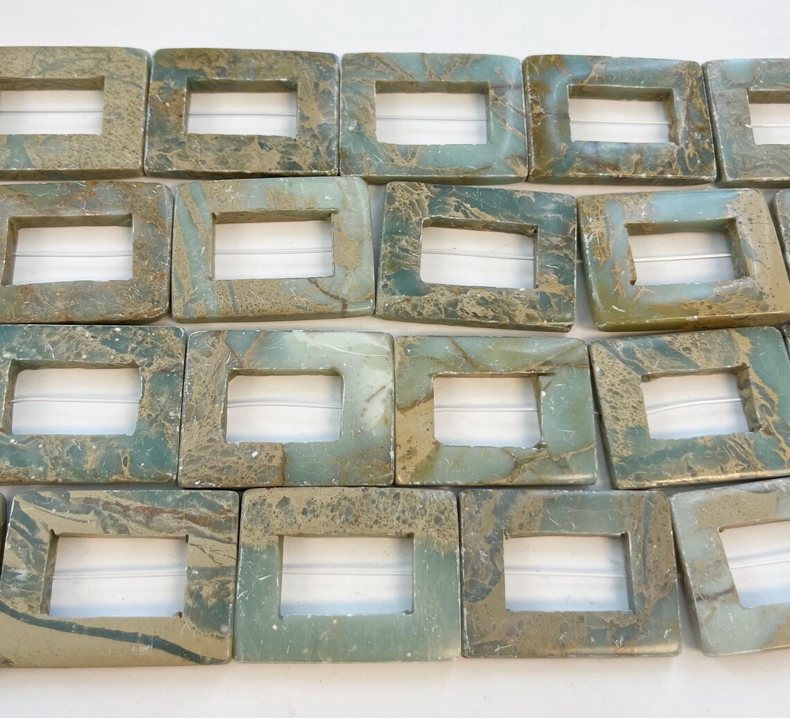 Africa Blue Opal 40x30x6mm Flat Rectangle Gemstone Bead -5 Pcs - Etsy