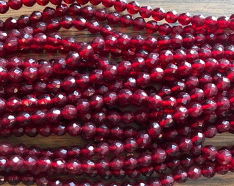 Ruby Round Beads - Etsy