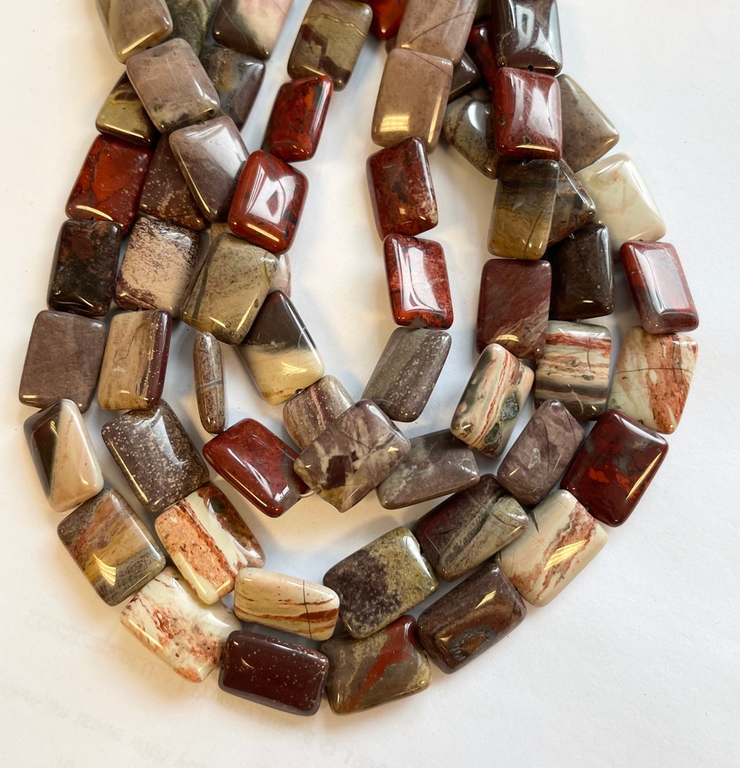 Natural Red Jasper 14x10x5mm 18x13x6mm Flat Rectangle Gemstone Beads ...