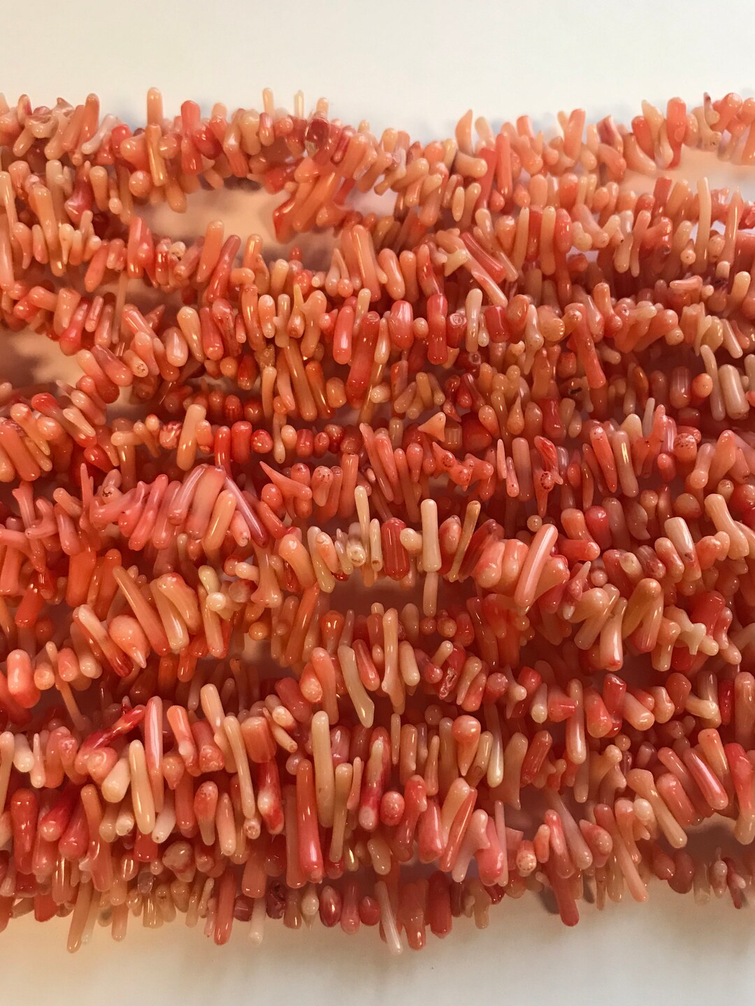 2-9mm Coral Pink Colored Chips Shaped Gemstone Bead - 15 Inch Strand - Etsy
