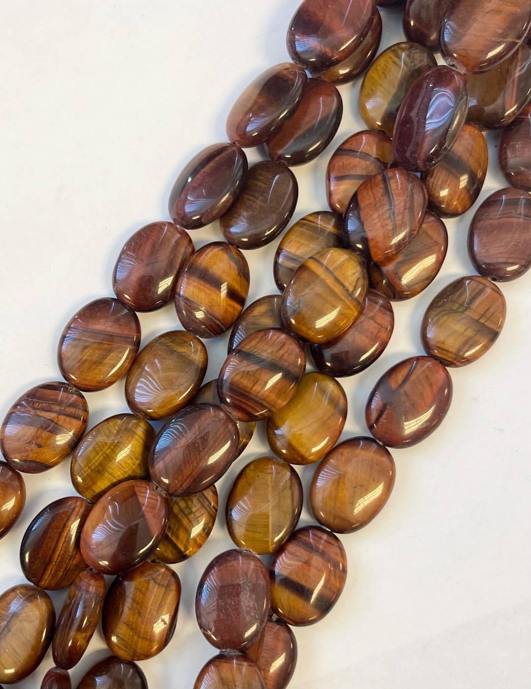 Red Tiger's Eye 18x14x6mm Oval Gemstone Beads -15.5 Inch Strand - Etsy