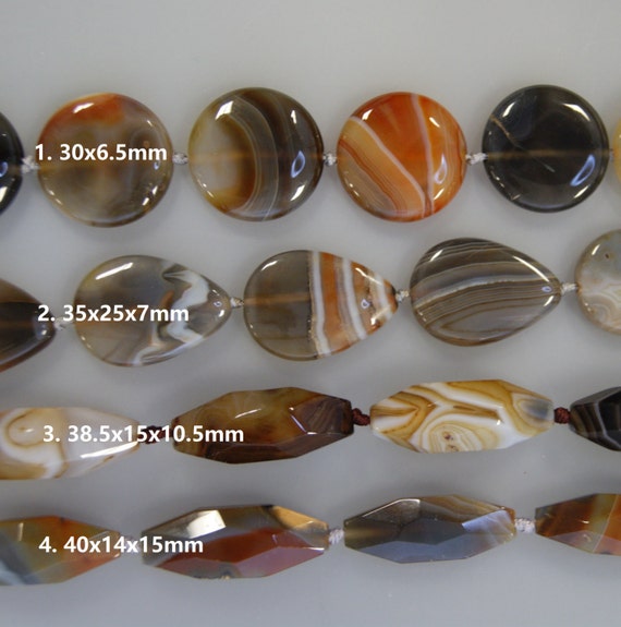 Striped Agate Various Shaped Natural Gemstone Bead 15 - Etsy