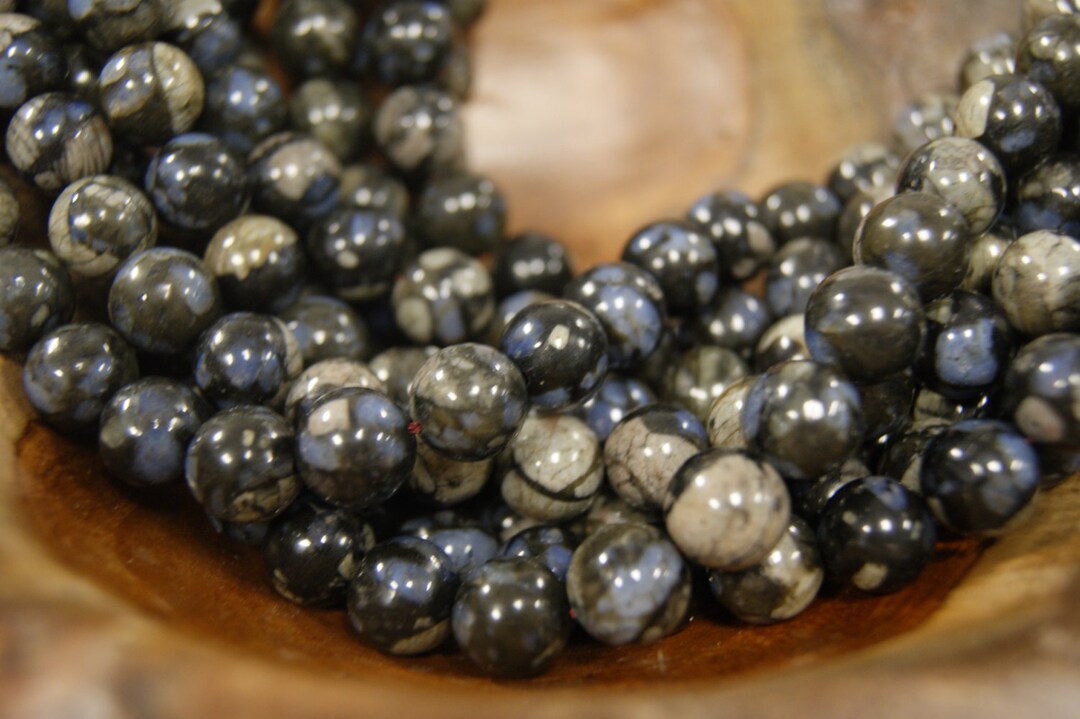 Natural Gray Opal 6mm 8mm 10mm 12mm 14mm Round Gemstone Beads-15.5 Inch ...