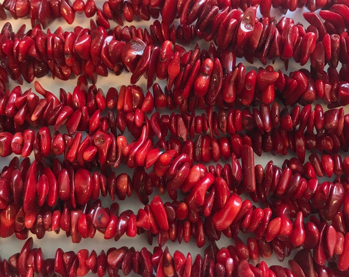 Red Coral (2-5)x(4-15)mm Chips Gemstone Bead- -15.5 Inch Strand - Etsy