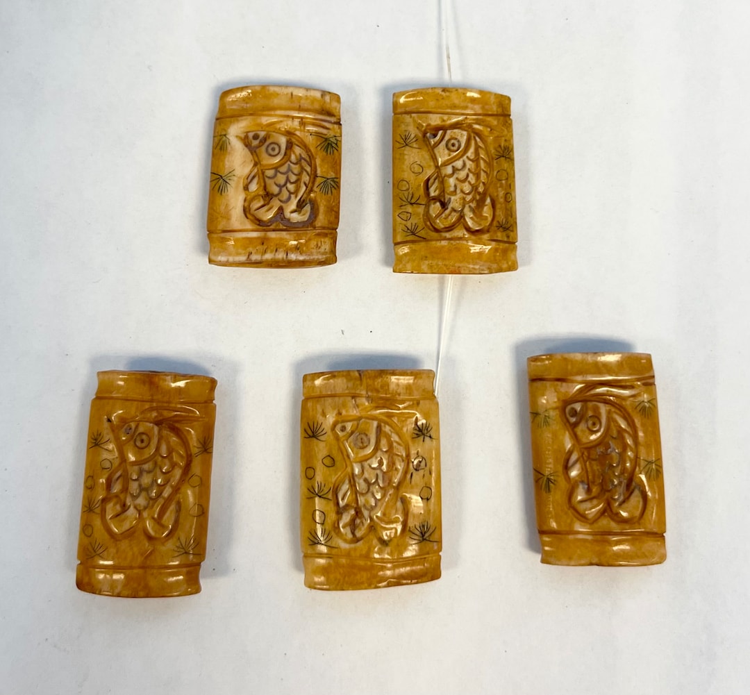 Carved Bone (28-30)x(18-20) Rectangle Bone Beads--5 Beads - Etsy
