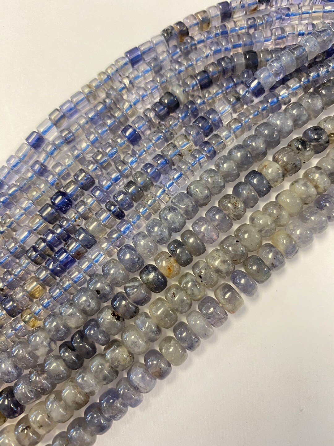Lolite 5x3mm 7x4mm Rondelle Gemstone Beads -- 6.5 Inch Strand - Etsy