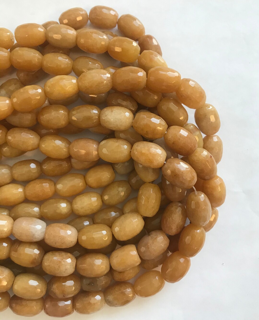 Honey Jade 14x10mm Faceted Barrel Gemstone Bead -15 Inch Strand - Etsy