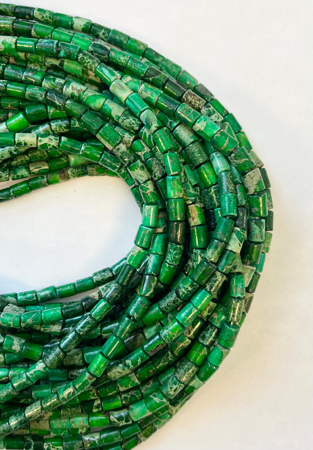 Green Jasper 6x6mm Barrel Gemstone Beads -- 15.5 Inch Strand - Etsy