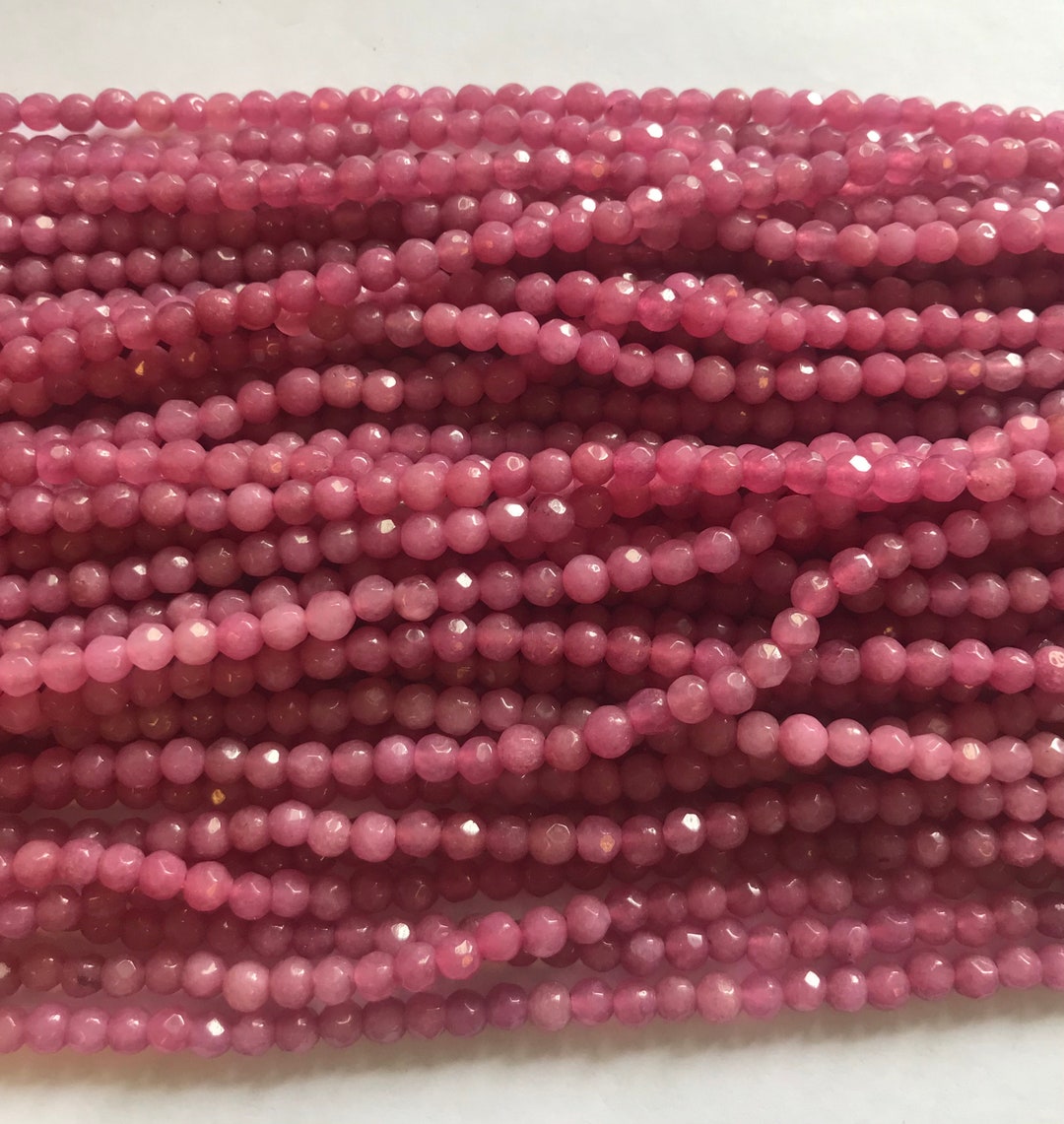 Ruby Jade 4mm Faceted Round Gemstone Bead- -15.5 Inch Strand - Etsy