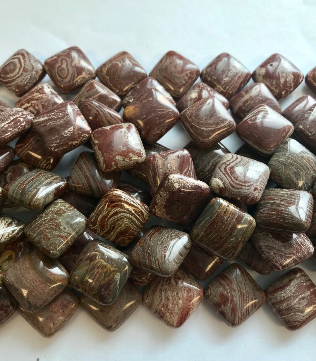 Red Jasper 18x8mm Flat Square Gemstone Beads --15.5 Inch Strand - Etsy