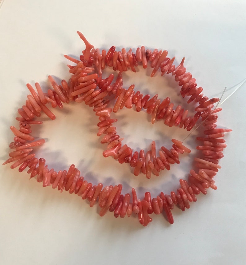 Coral Pink Colored Chips Shaped Gemstone Bead-9mm X 2mm-15 Inch Strand ...