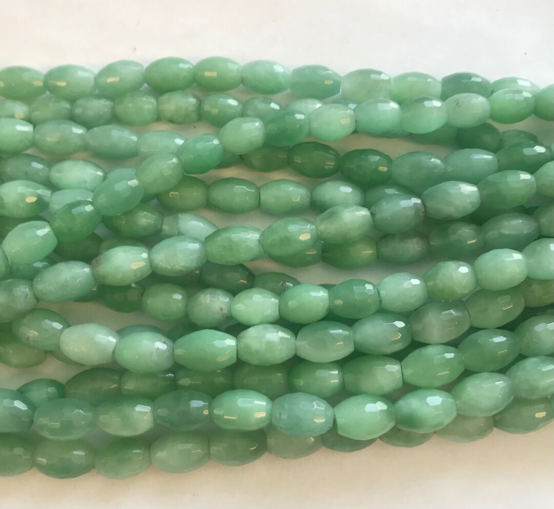 Green Jade Faceted Oval 12x8mm Gemstone Bead -15.5 Inch Strand - Etsy