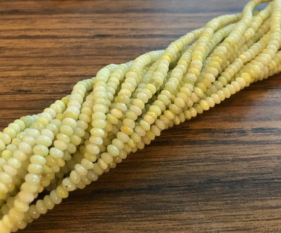 Natural Lemon Jade 4x2mm Rondelle Gemstone Beads15.5 Inch - Etsy