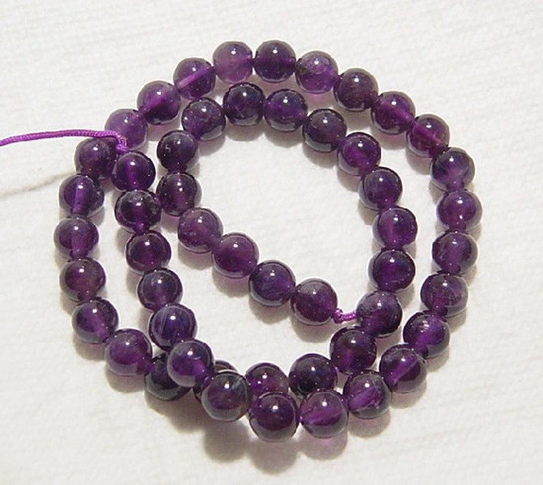 Amethyst Smooth Round Natural Gemstone Bead-6mm 8mm11mm | Etsy