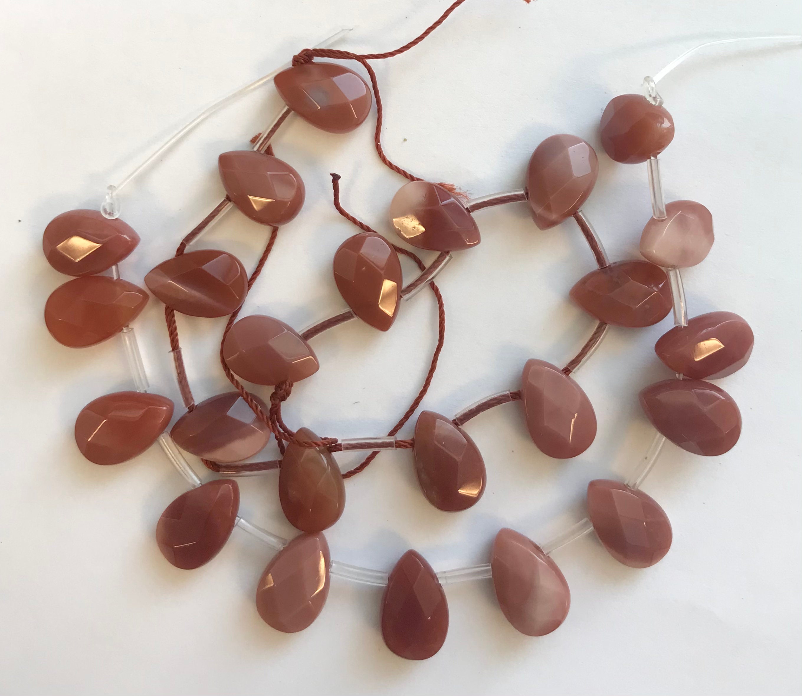 Natural Peach Jade 12x8x4mm Faceted Teardrop Gemstone - Etsy UK