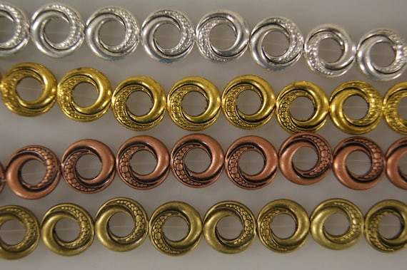 15x4mm coin Base metal 14 beads/ 7 inch strand | Etsy