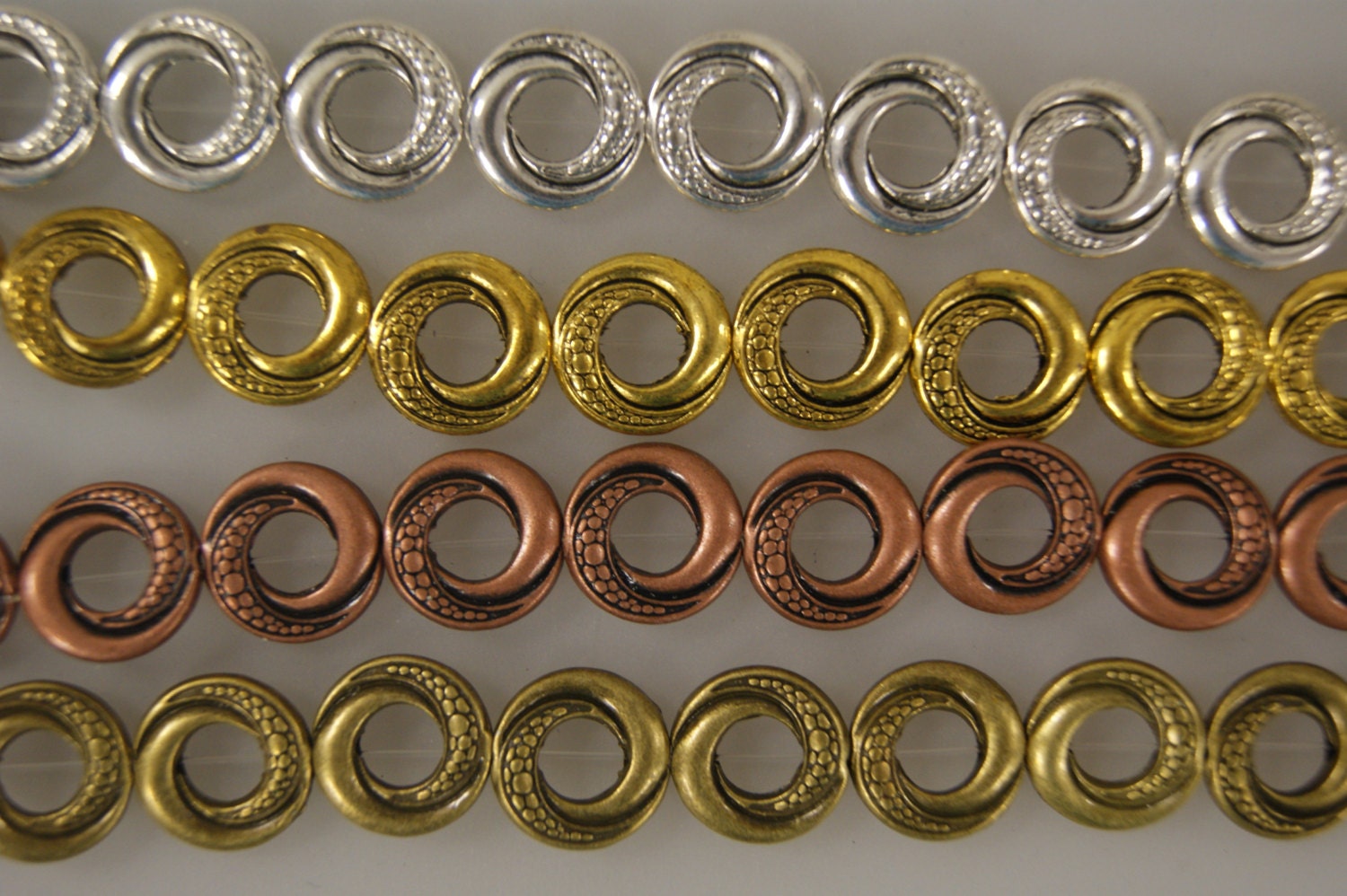 15x4mm Coin Base Metal 14 Beads/ 7 Inch Strand - Etsy