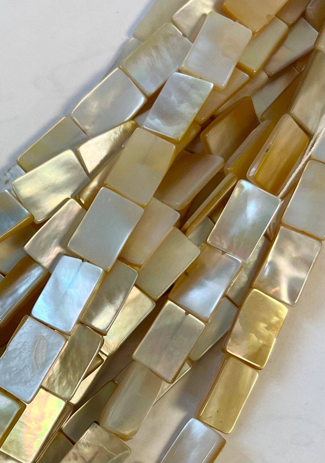 Shell 15x10x3mm Rectangle Shell Beads-~ -15.5 Inch Strand - Etsy