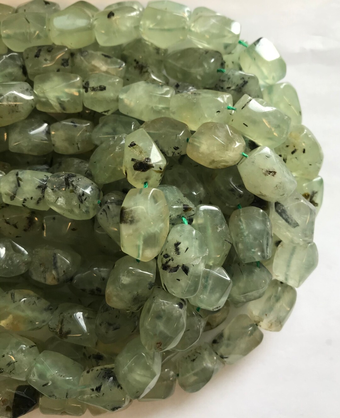 Natural Prehnite 15x12mm Faceted Barrel Gemstone Beads--15.5" - Etsy