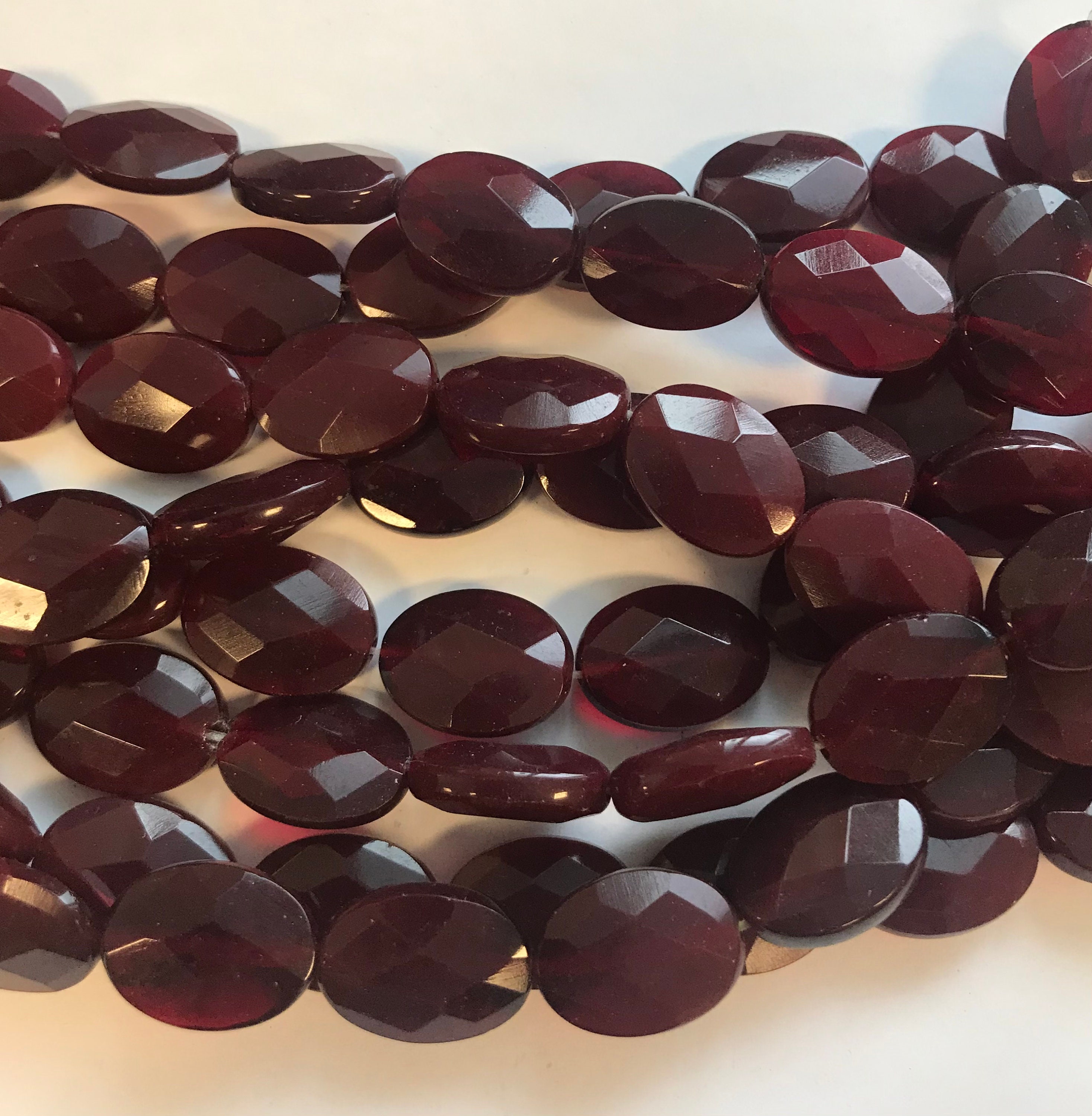 Ruby Quartz 18x13x6mm Faceted Oval Gemstone Bead 15.5 Inch - Etsy UK