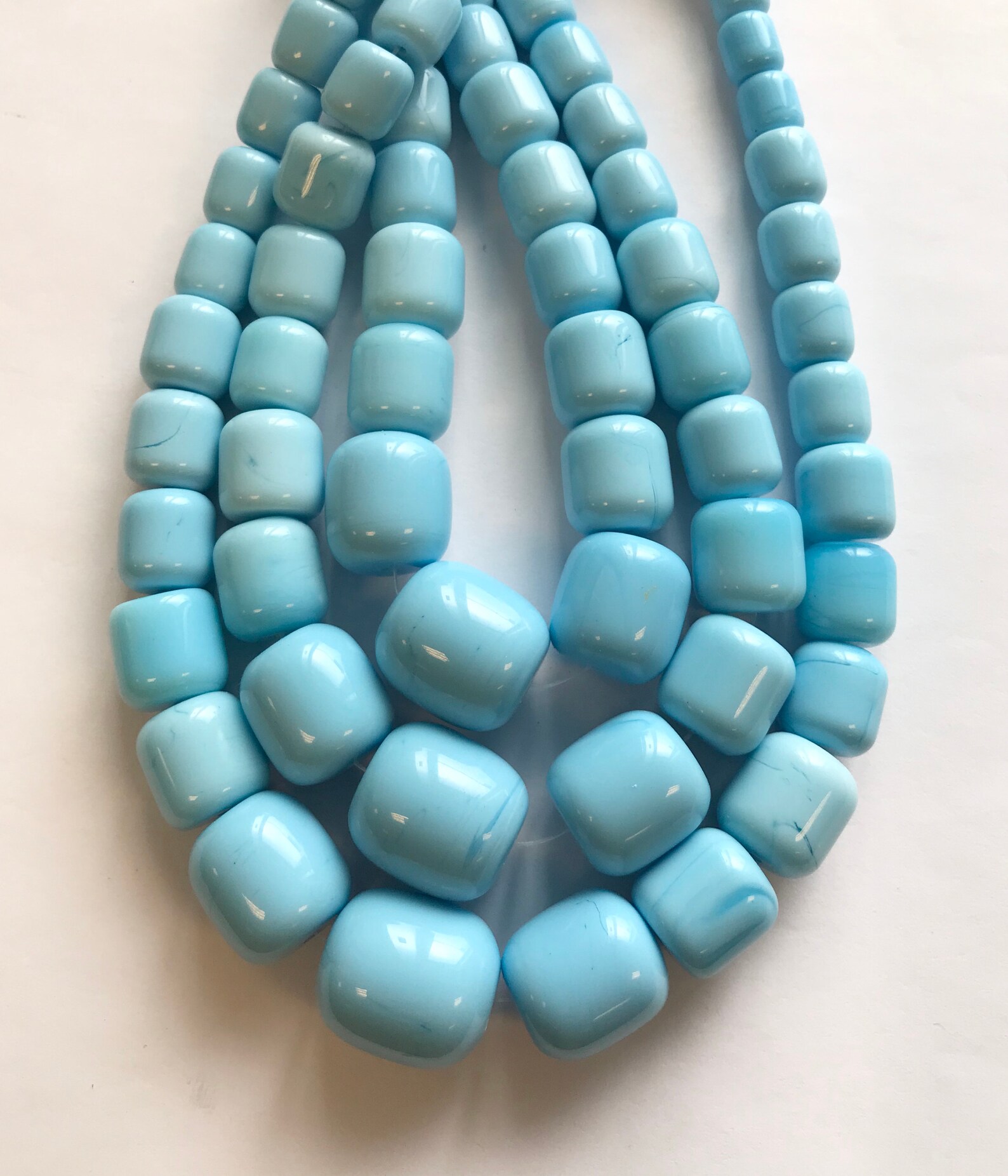 Blue quartz 9x8-20x19mm graduated barrel gemstone Beads 15.5 | Etsy