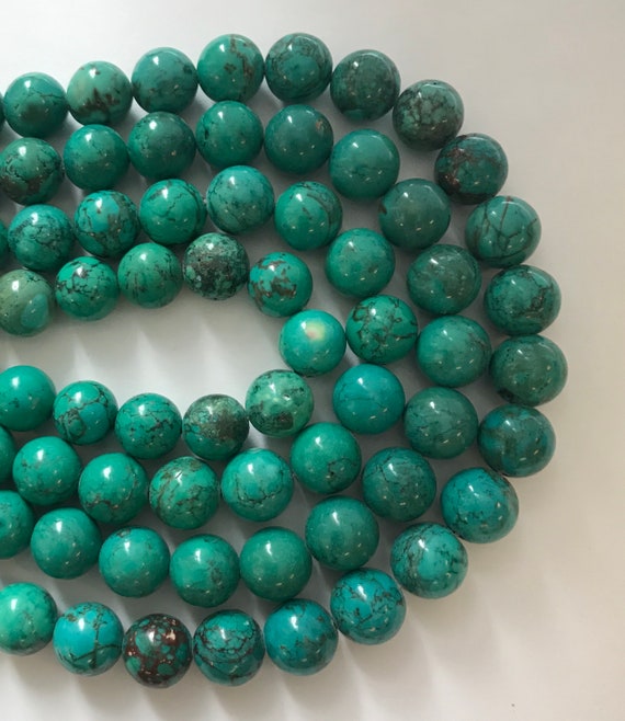 Natural Turquoise 10mm Round Shaped Gemstone | Etsy