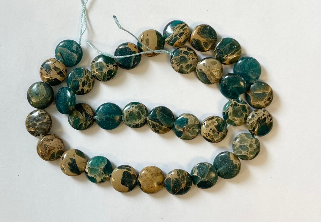 African Blue Opal 8x4mm 10x5mm 12x5mm 14x5mm Coin Gemstone Beads--15.5 ...