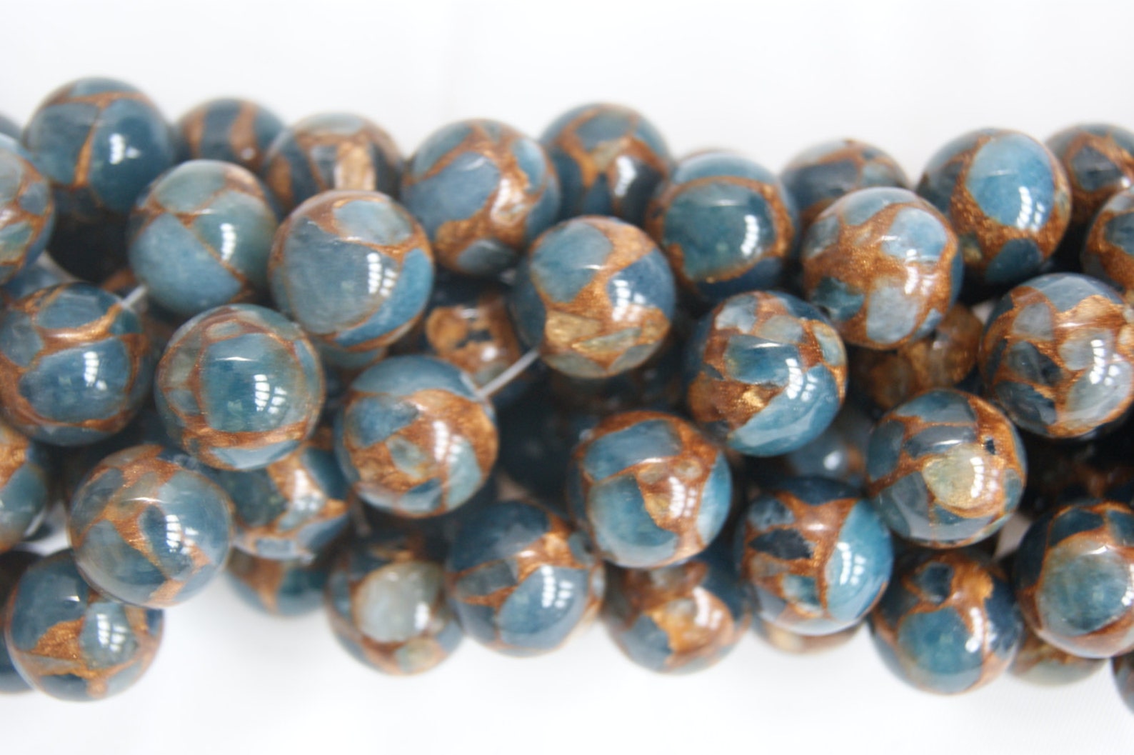 Golden Aqua Quartz Round Shaped 4-16mm Gemstone Bead -15.5 Inch Strand ...
