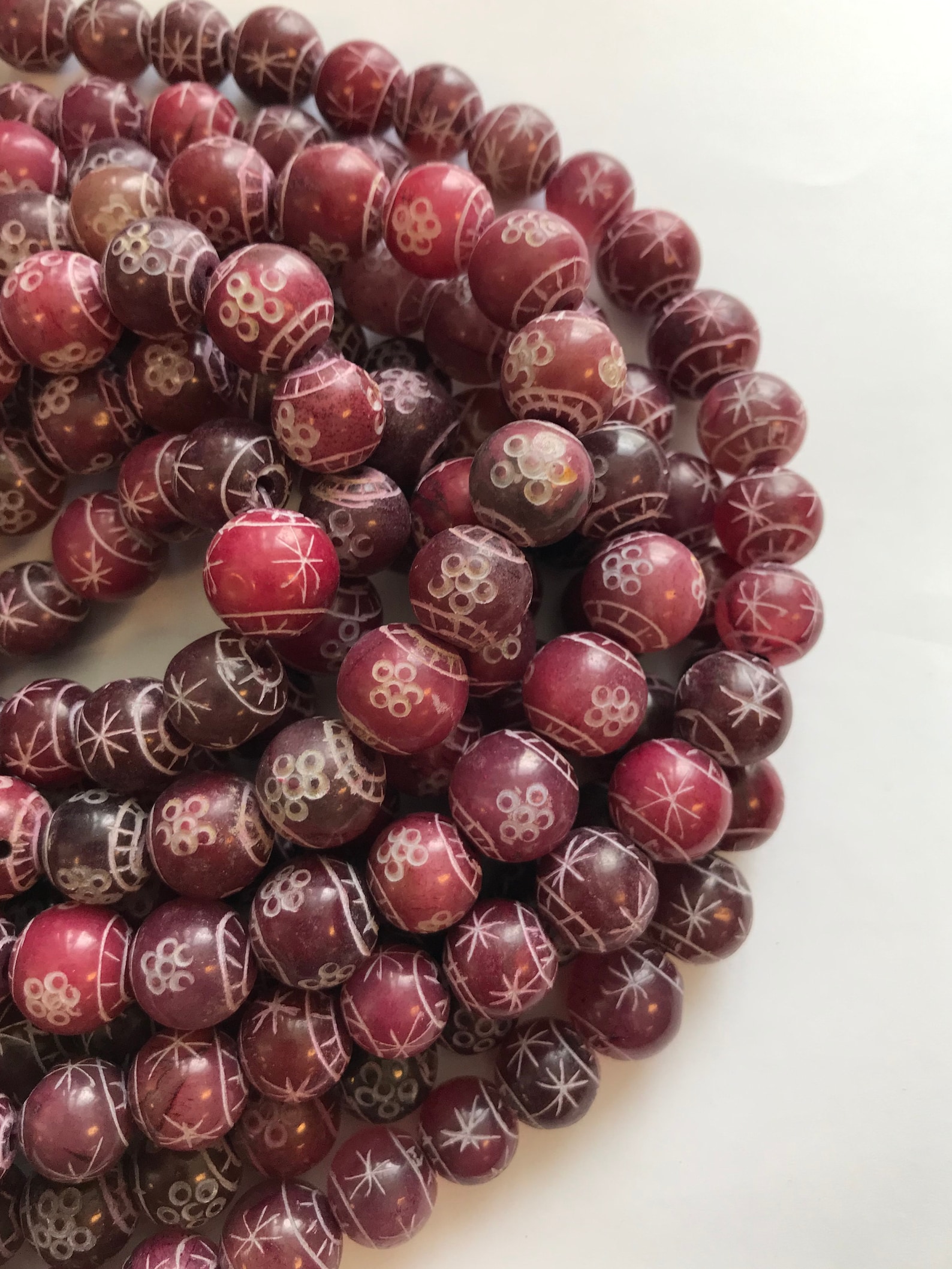 Ruby Jade 12mm Carved Round Gemstone Beads -15.5 Inch - Etsy