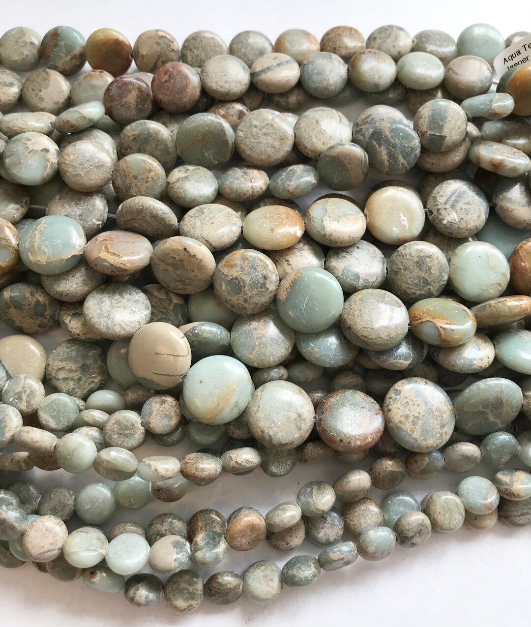 Natural Africa Blue Opal 8x3mm 14x6mm 20x7mm Flat Coin Shaped Gemstone ...