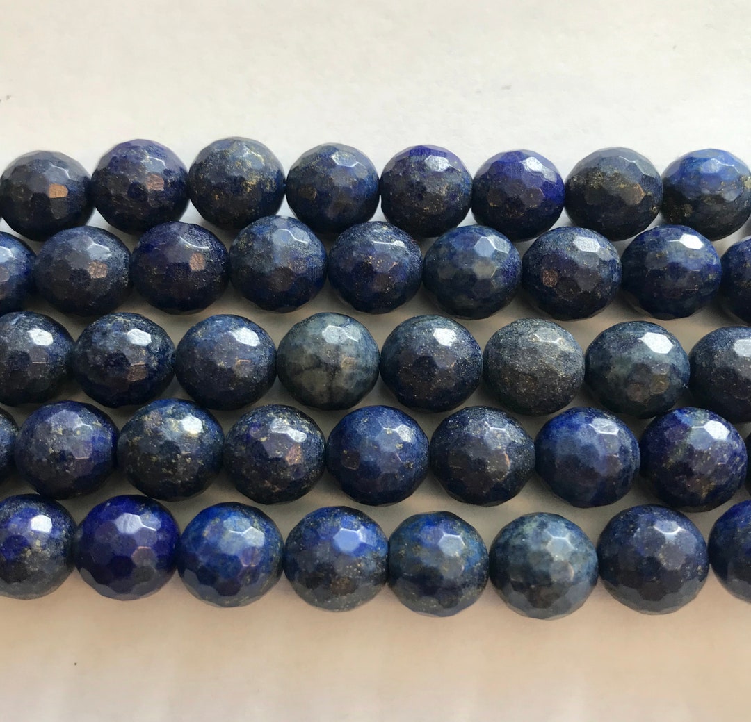 Lapis 8mm 10mm Faceted Round Gemstone Beads---15.5 Inch Strand - Etsy