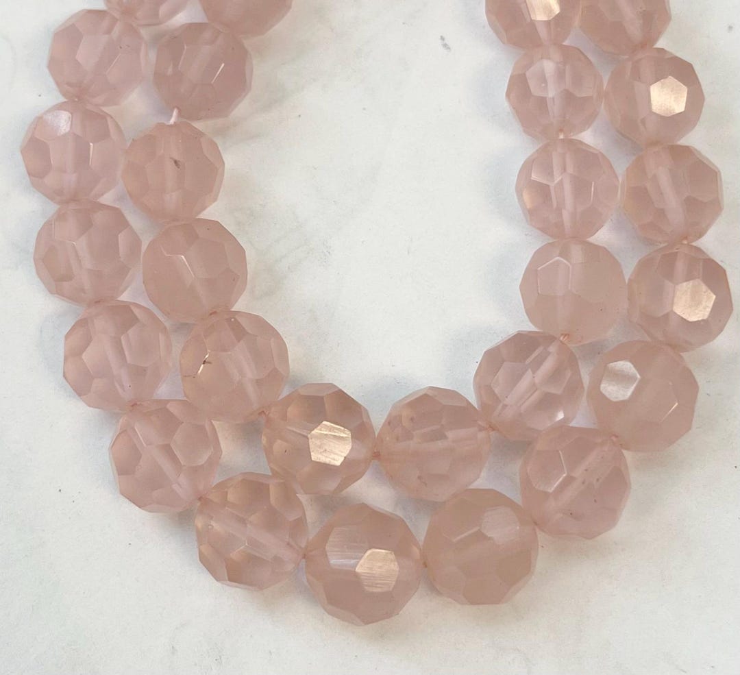 Pink Chalcedony 15mm Faceted Round Gemstone Bead -15.5 Inch Strand - Etsy