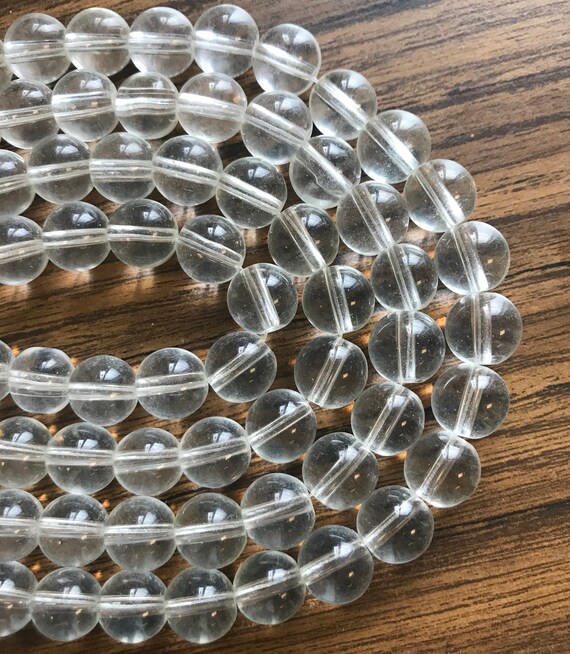 Clear Quartz 8mm 10mm 12mm Round Gemstone Bead15 inch | Etsy