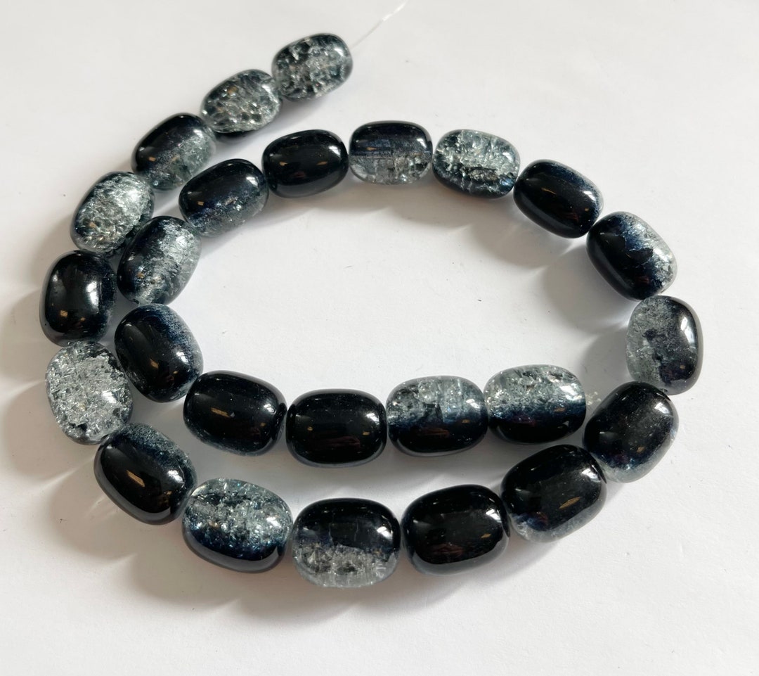 Cracked Quartz 16x12mm Barrel Smooth Gemstone Bead--15.5 Inch Strand ...