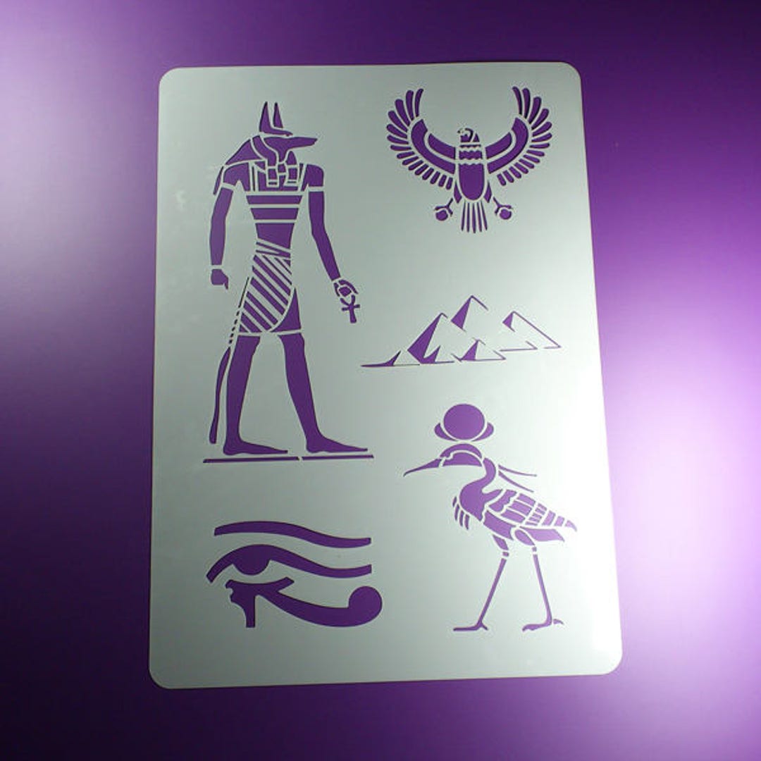Stencil Egypt Anubis Vulture Udjat Ibis Pyramids BA09 - Etsy