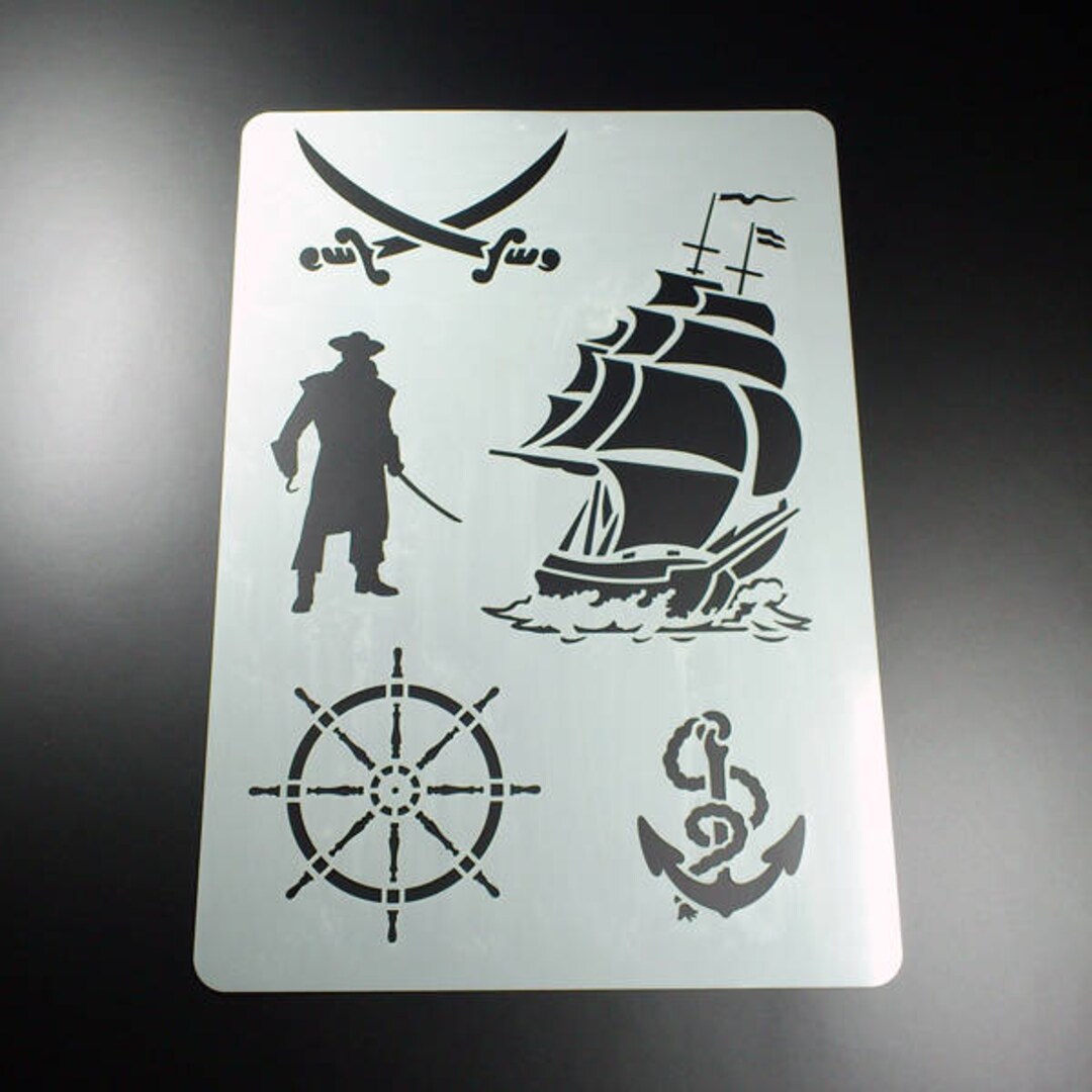 Stencil Pirate Sail Ship Anchor Saber Steering Wheel BA12 - Etsy