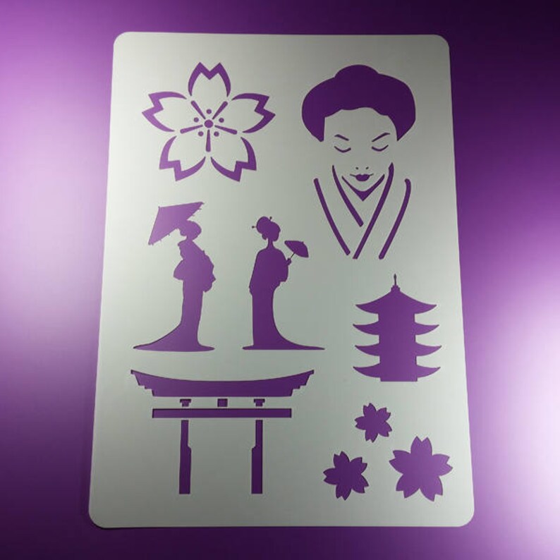 Stencil Japan Geisha Tori Asia Asia BA72 - Etsy