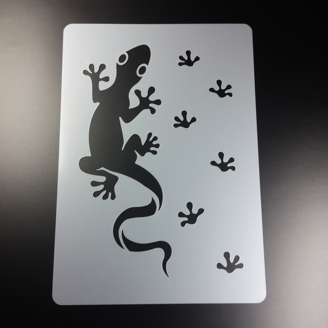 Stencil Gecko Salamander With Traces - BV83 - Etsy